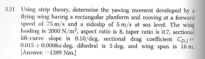 3.27 For the flying wing in Exercise 3.21, using | Chegg.com