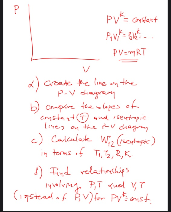 Solved Р Put= constant Pivk but PV=MRT v 2) create the line | Chegg.com