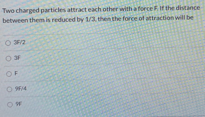 Solved Two charged particles attract each other with a force | Chegg.com