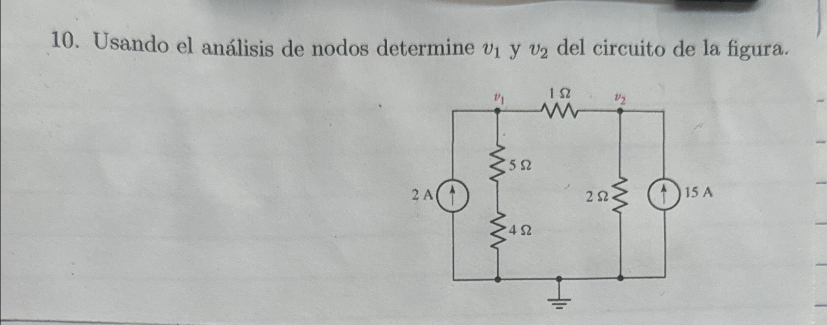 Solved Usando el análisis de nodos determine v1 ﻿y v2 ﻿del | Chegg.com