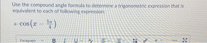 Solved Use the compound angle formula to determine a | Chegg.com