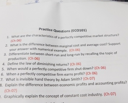 Solved Practice Questions (ECO101)What are the | Chegg.com