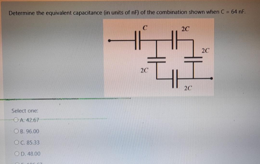 Solved Determine the equivalent capacitance (in units of nF) | Chegg.com