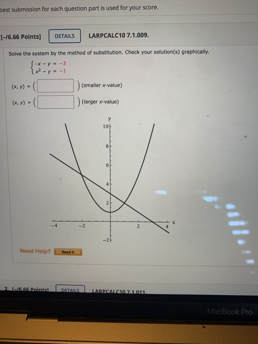 Solved best submission for each question part is used for | Chegg.com