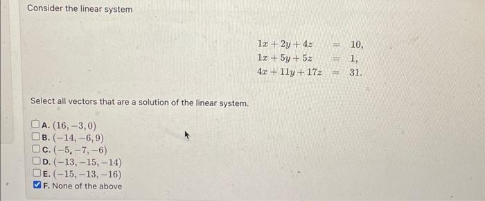 Solved Consider the linear system | Chegg.com