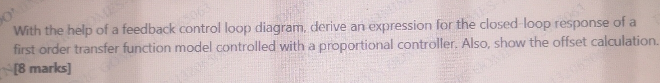 Solved With the help of a feedback control loop diagram, | Chegg.com