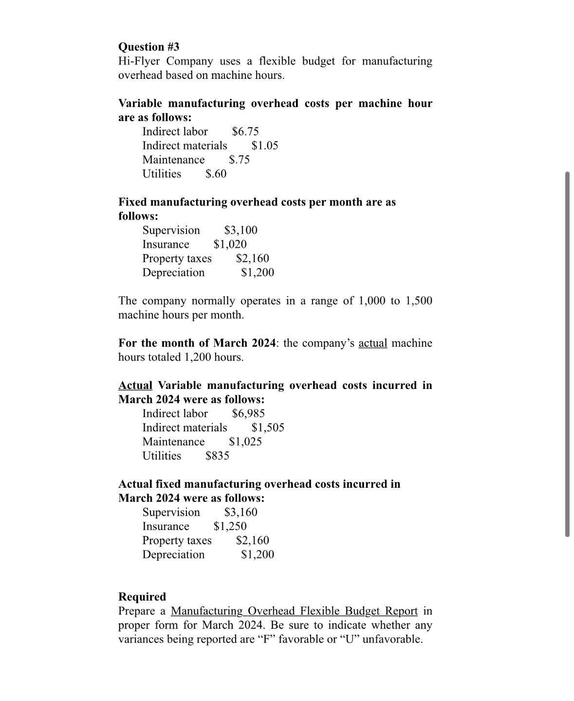 Solved ( ﻿Do in excel format)Question #3Hi-Flyer Company | Chegg.com