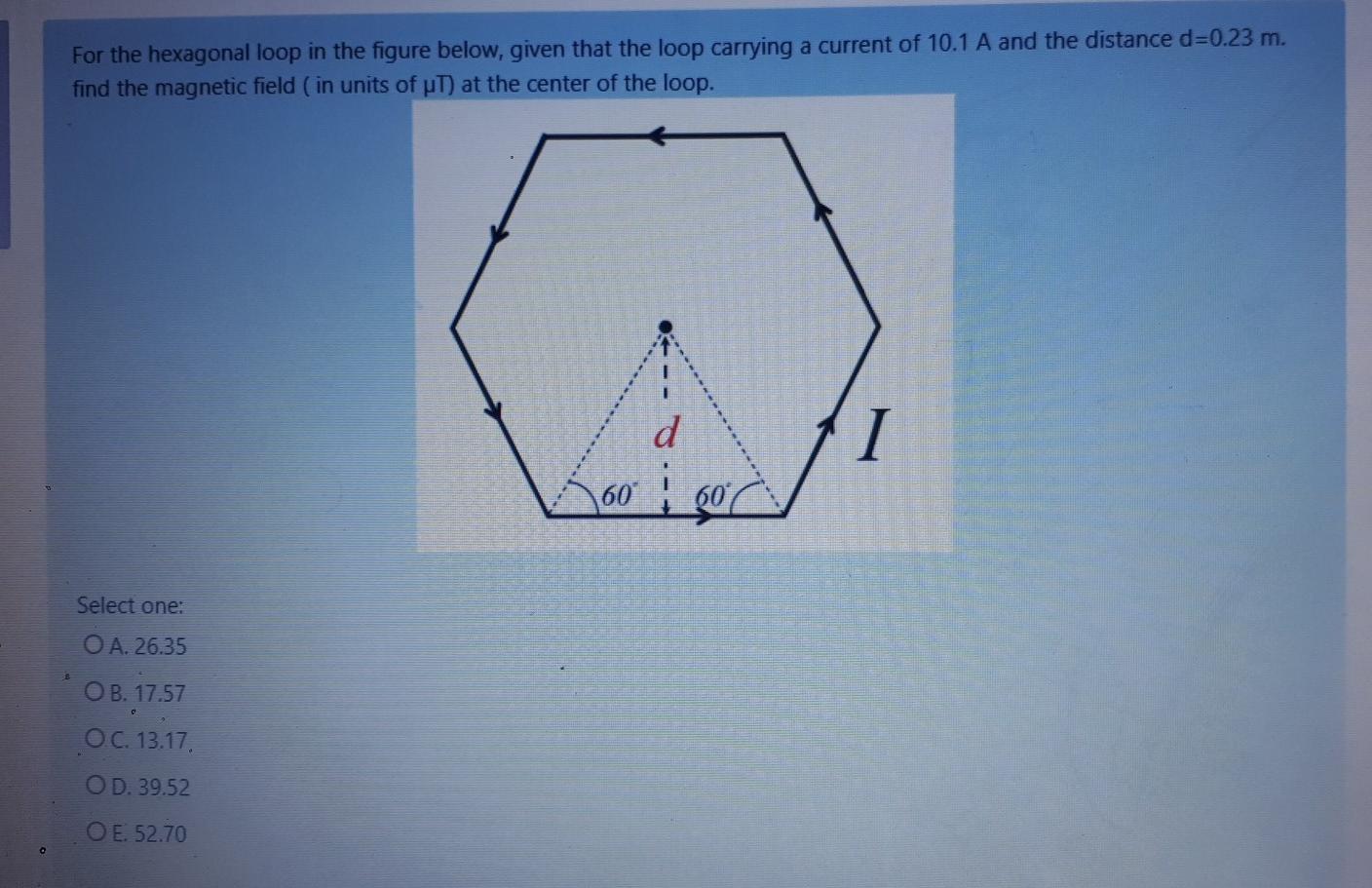 Solved For the hexagonal loop in the figure below, given | Chegg.com