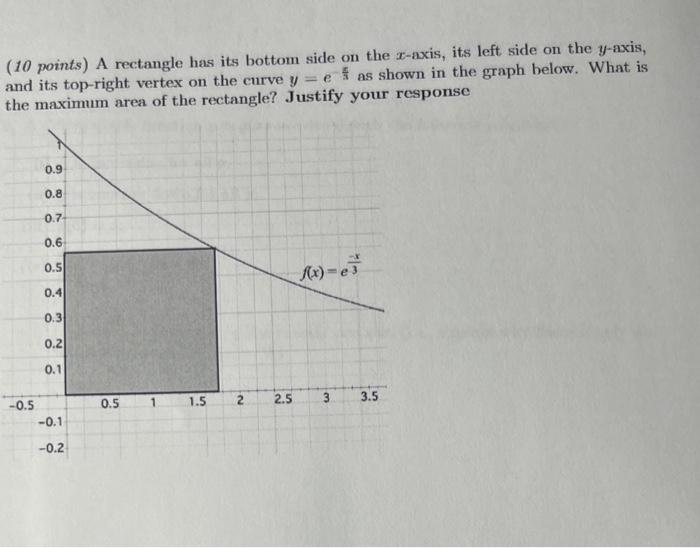 (10 points) A rectangle has its bottom side on the | Chegg.com