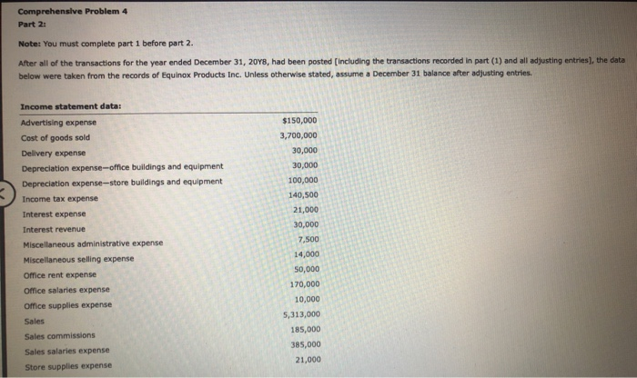 Solved Calculator Print Item Comprehensive Problem 4 Part 1: | Chegg.com