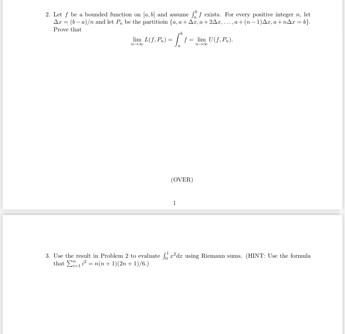 Solved Real Analysis, Will upvoteLet f ﻿be a bounded | Chegg.com