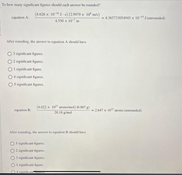 Solved To how many significant figures should each answer be | Chegg.com