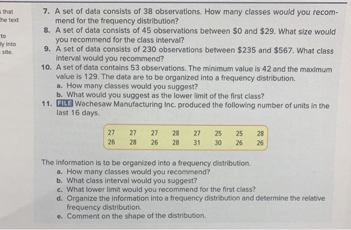 Solved that the text lly into site. 7. A set of data | Chegg.com