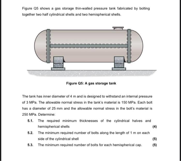 Solved Figure 25 shows a gas storage thin-walled pressure | Chegg.com