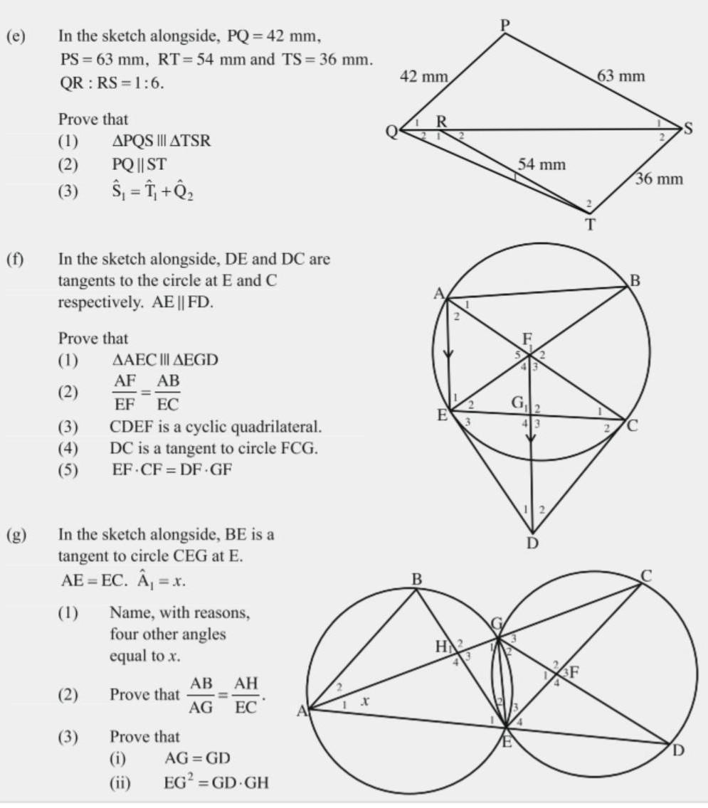 Solved (e) In the sketch alongside, PQ=42 mm, PS=63 mm,RT=54 | Chegg.com