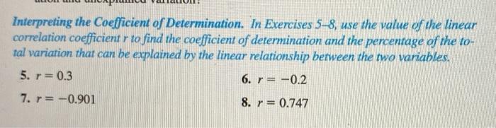 Solved Interpreting the Coefficient of Determination. In | Chegg.com