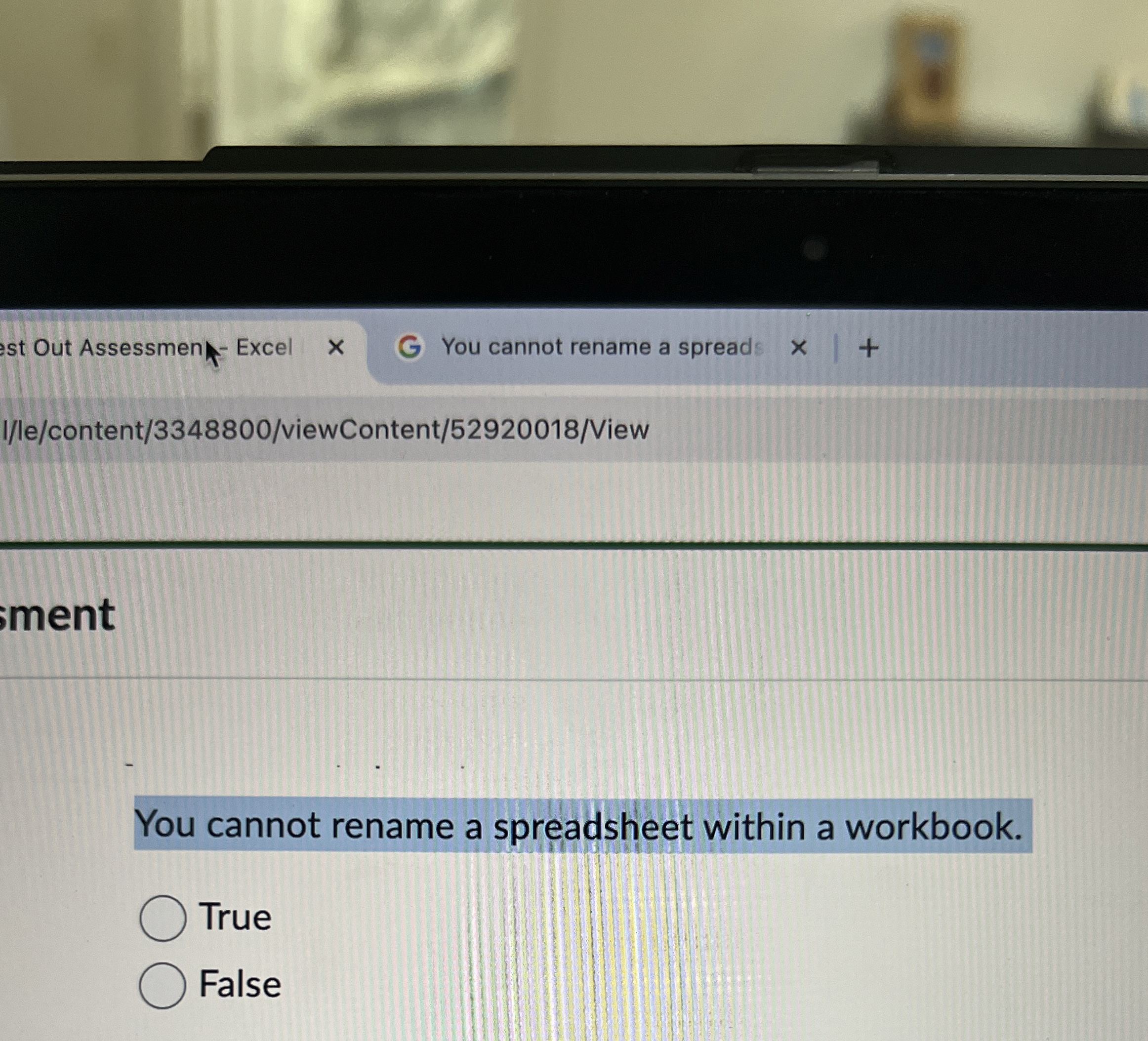 Solved st Out Assessmen।ExcelYou cannot rename a | Chegg.com