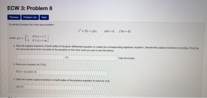 Solved ECW 3: Problem 8 Previous Problem List Next 65 | Chegg.com