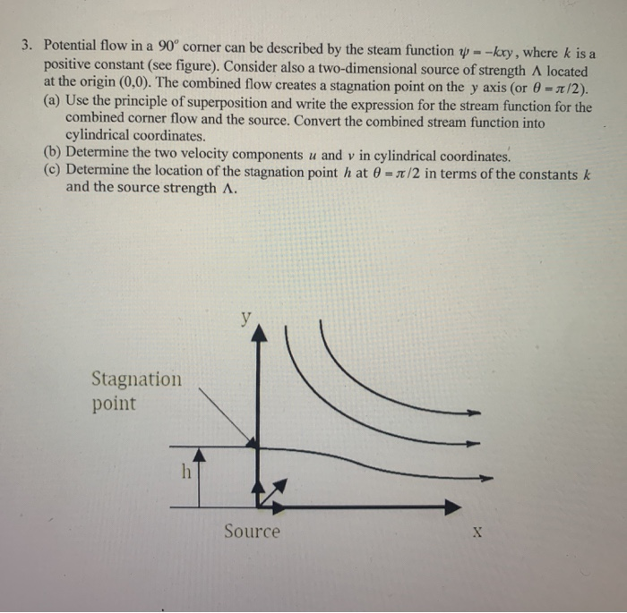 Solved 3. Potential flow in a 90° corner can be described by | Chegg.com