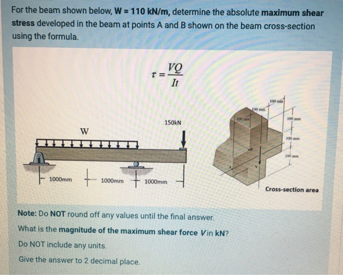 Determine The Absolute Maximum Shear Stress Developed In Beam - The ...