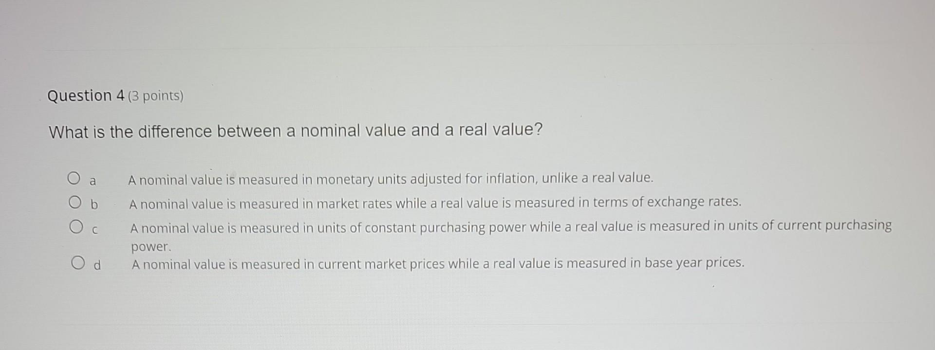 Solved Question 4 ( 3 points) What is the difference between | Chegg.com