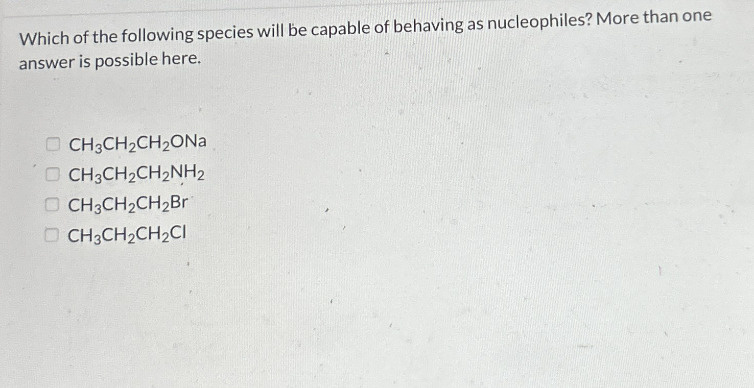 Solved Which of the following species will be capable of | Chegg.com
