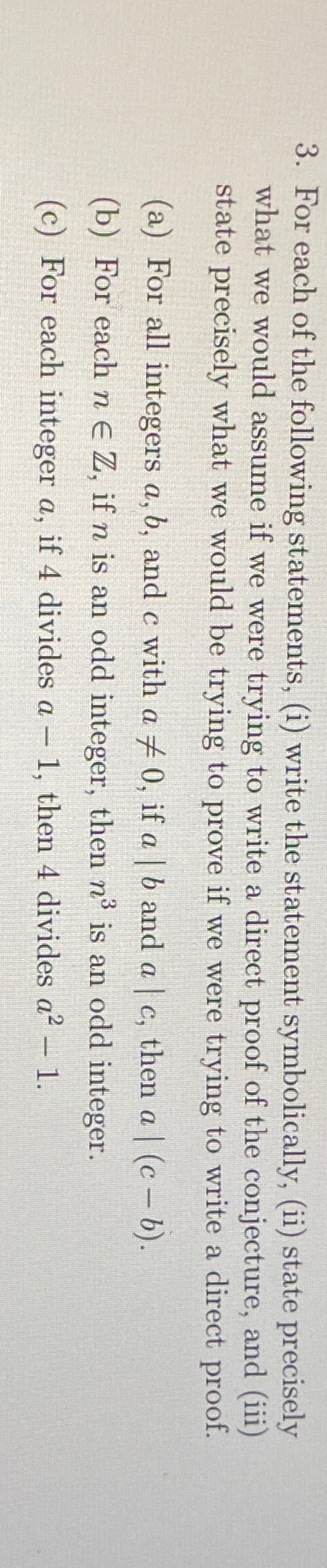 Solved For each of the following statements, (i) ﻿write the | Chegg.com