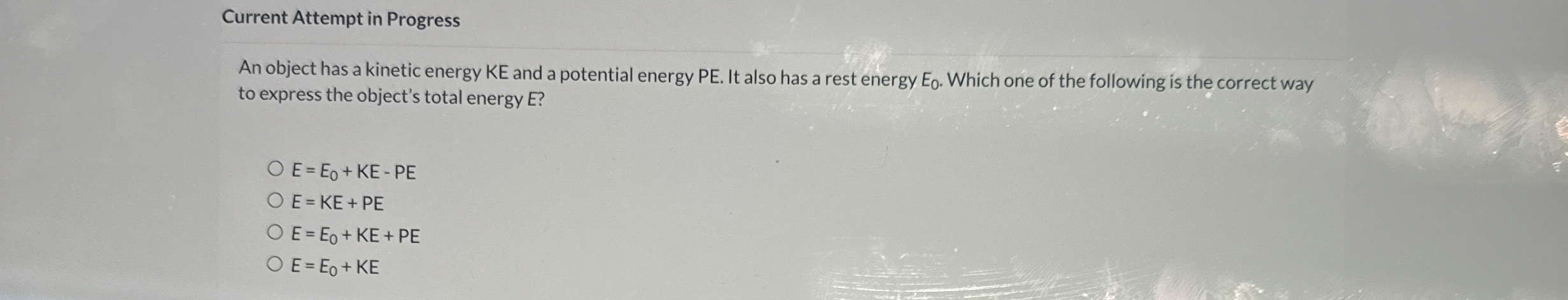 Solved Current Attempt in ProgressAn object has a kinetic | Chegg.com