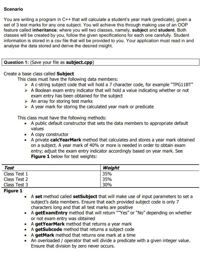 Scenario You are writing a program in C++ that will | Chegg.com