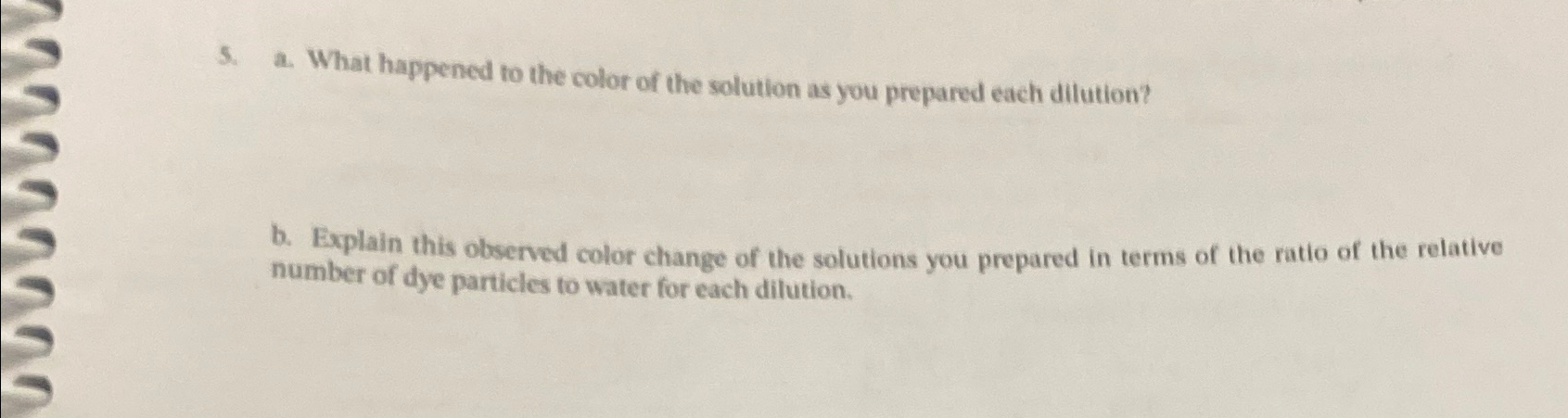 What happened to the color of the solution as you | Chegg.com
