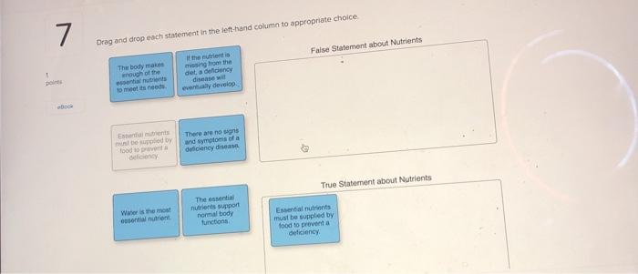 Solved 7 Drag and drop each statement in the left-hand | Chegg.com