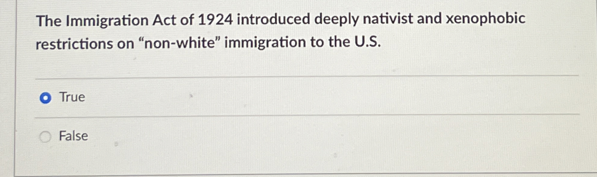 Solved The Immigration Act of 1924 ﻿introduced deeply | Chegg.com