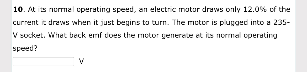 Solved At its normal operating speed, an electric motor | Chegg.com