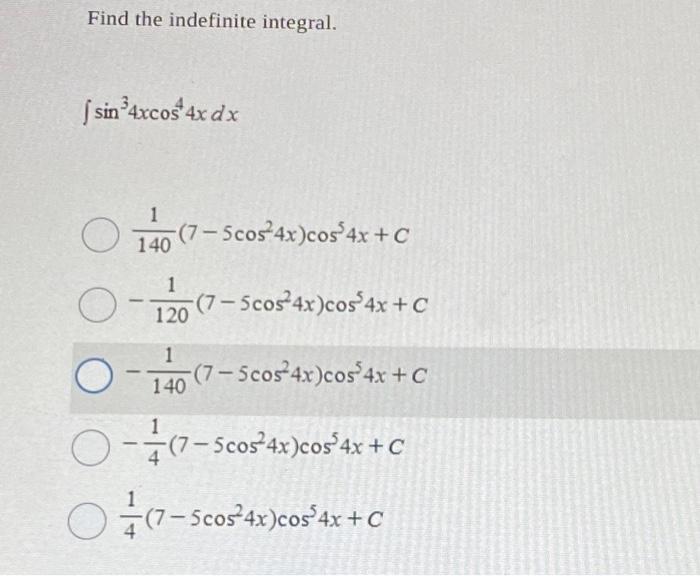 Solved Find the indefinite integral. | Chegg.com