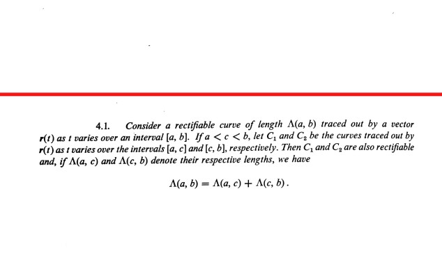 Solved 4.1. Consider a rectifiable curve of length A(a, b) | Chegg.com