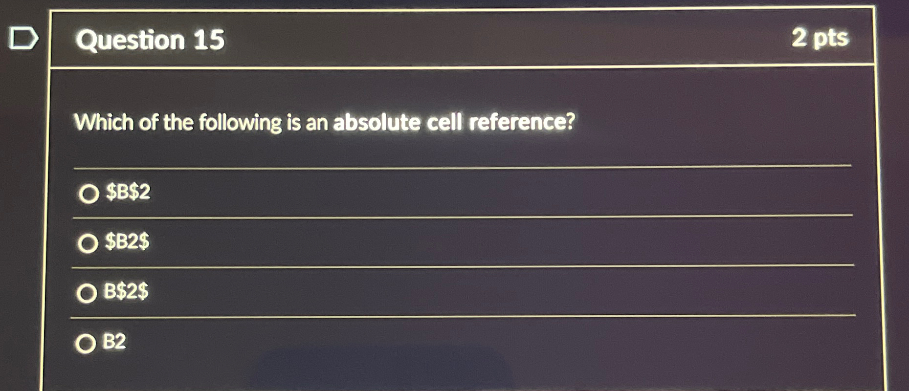 Solved Question 152 ﻿ptsWhich of the following is an | Chegg.com
