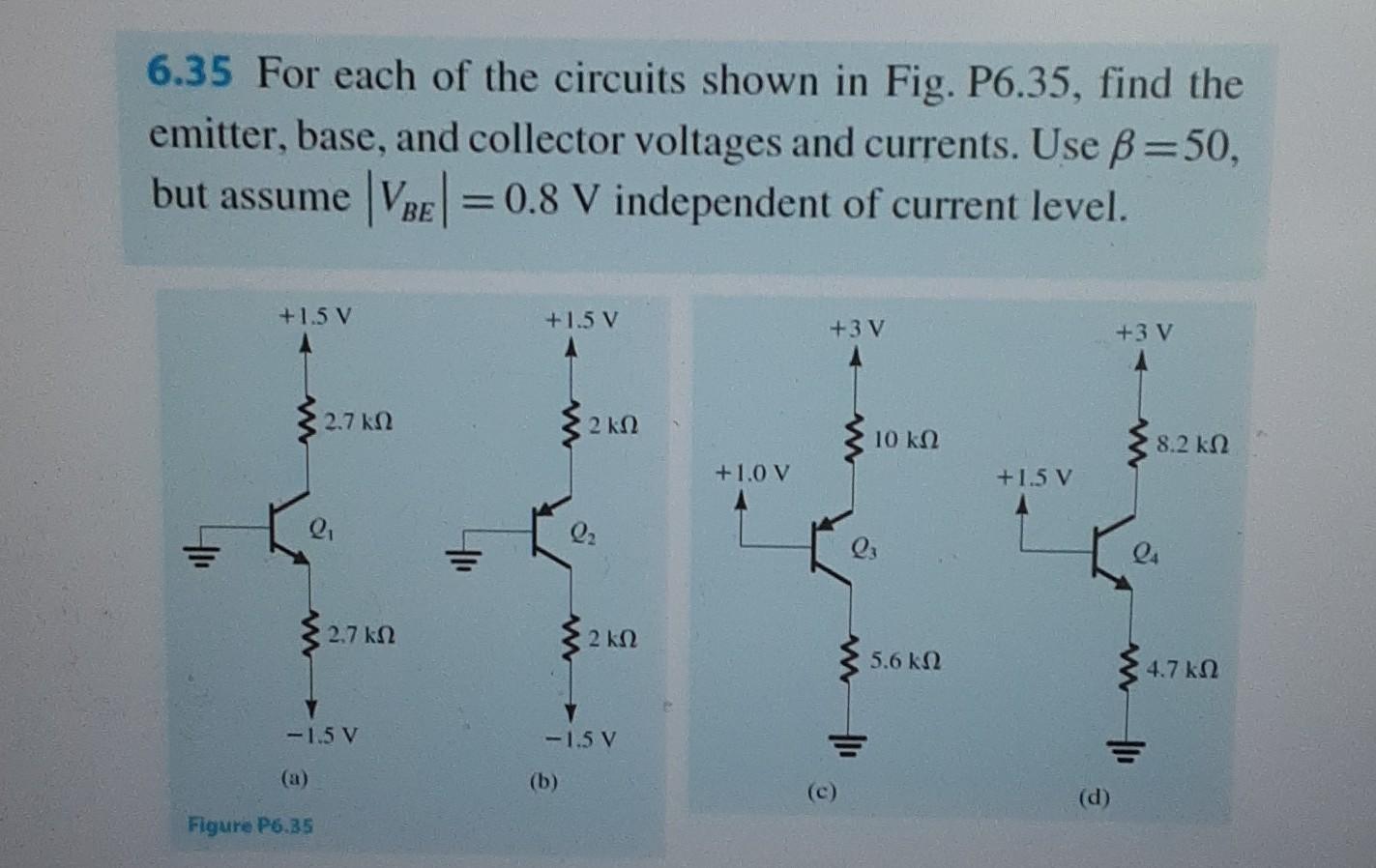 Solved 6.35 For each of the circuits shown in Fig. P6.35, | Chegg.com