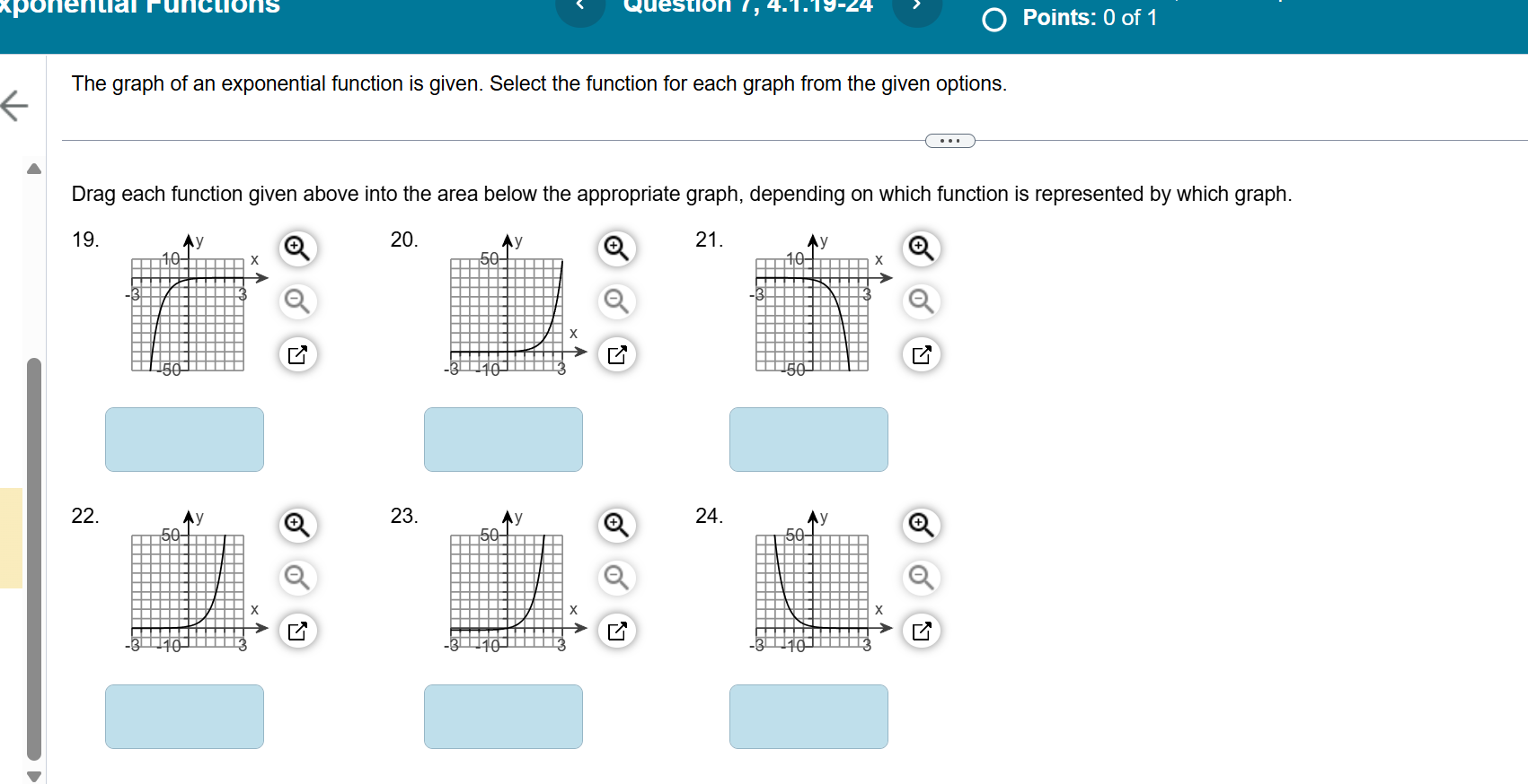 The graph of an exponential function is given. Select | Chegg.com