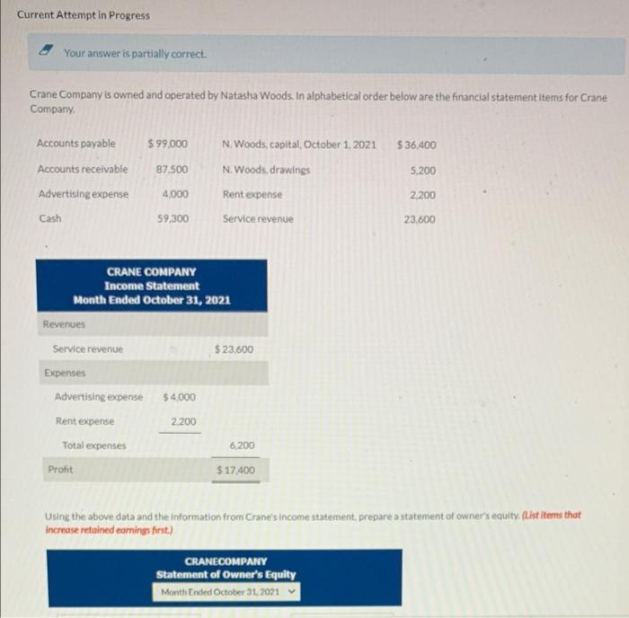Solved Current Attempt in Progress Your answer is partially | Chegg.com