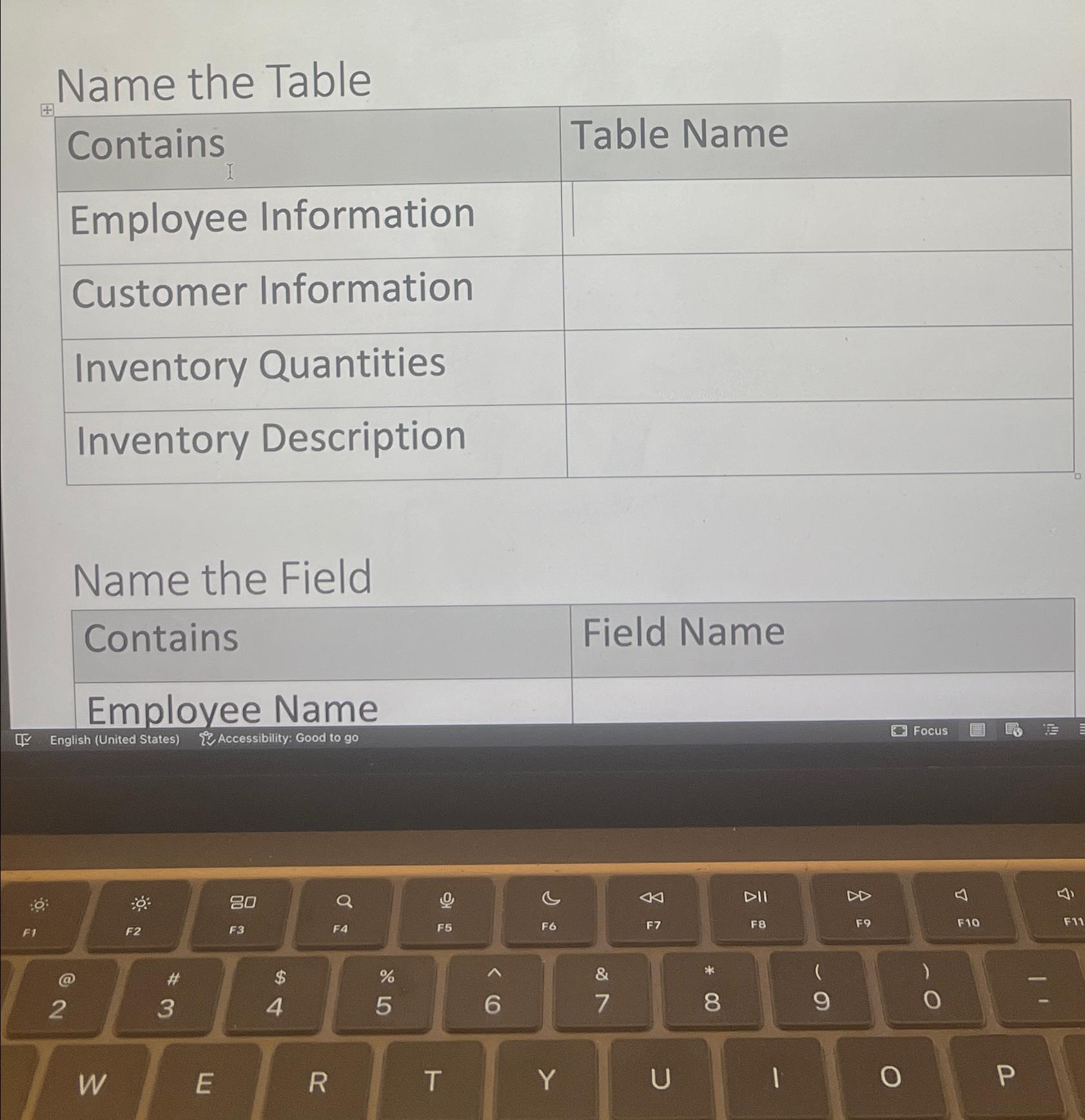 Solved Name the Table\table[[Contains,Table Name],[Employee | Chegg.com
