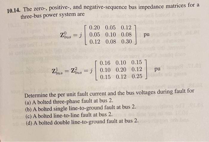 Solved 10.14. The zero-, positive-, and negative-sequence | Chegg.com