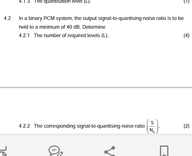 Solved 1.2 In a binary PCM system, the output | Chegg.com