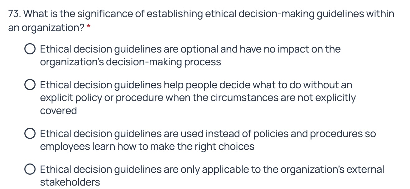 Solved What is the significance of establishing ethical | Chegg.com