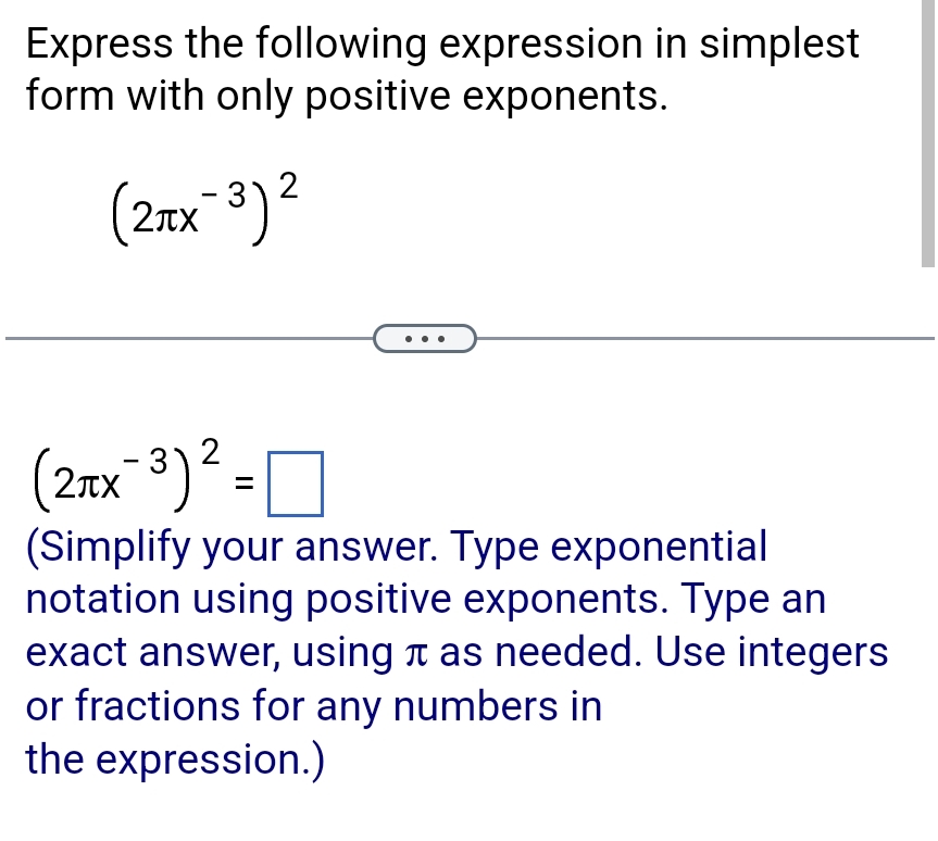 Solved Express the following expression in simplest form | Chegg.com