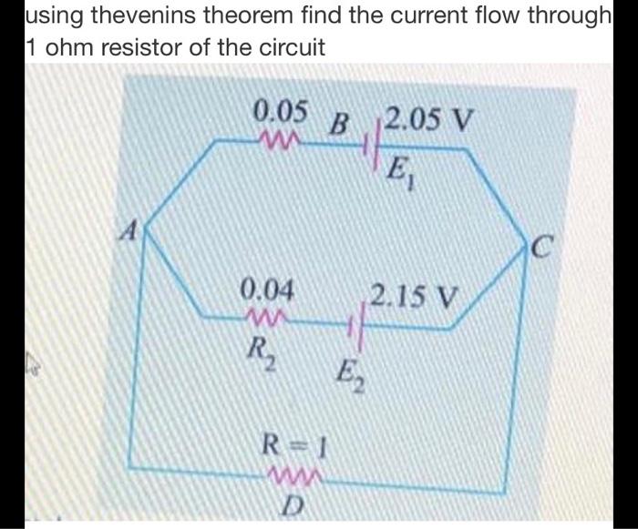 Solved using thevenins theorem find the current flow through | Chegg.com