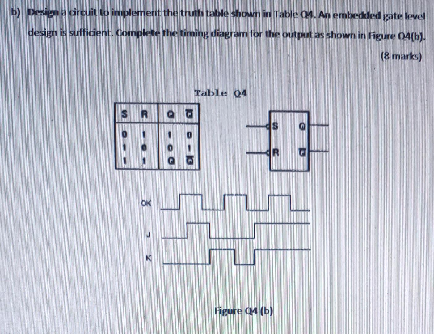 Solved b) Design a circuit to implement the truth table | Chegg.com