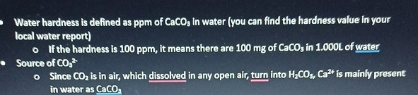 Solved Water hardness is defined as ppm of CaCO3 ﻿in water | Chegg.com