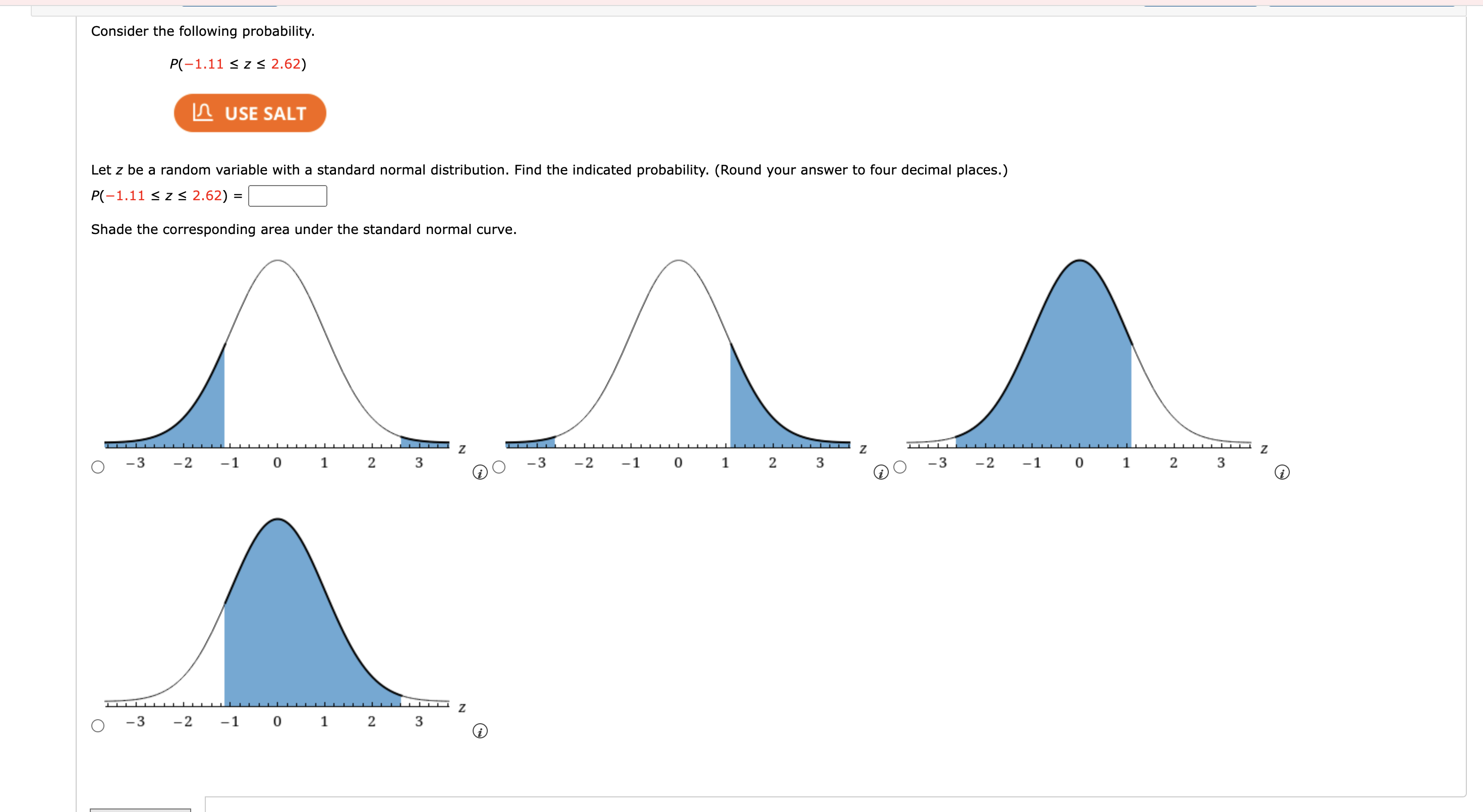 Solved Let z ﻿be a random variable with a standard normal | Chegg.com