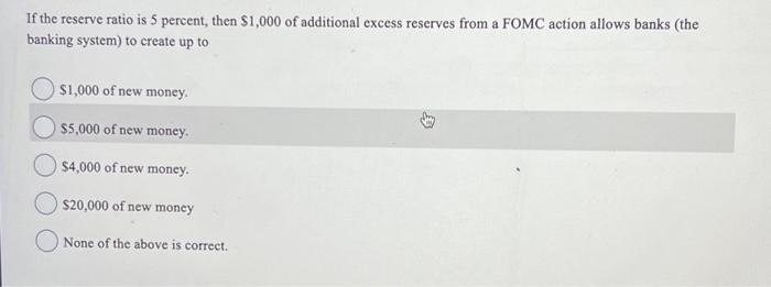 Solved The tool most used by the FOMC to change the money | Chegg.com