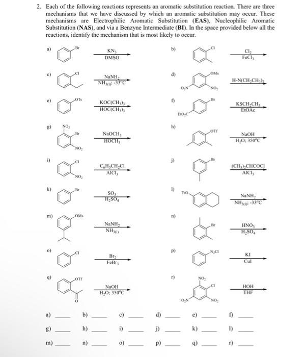Solved 2. Each of the following reactions represents an | Chegg.com